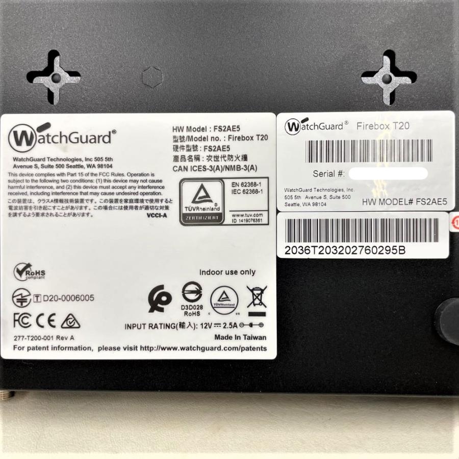 WatchGuard Firebox T20 中小規模向けUTMアプライアンス 中古 : アットランド・ヤフーショップ - 通販 ...