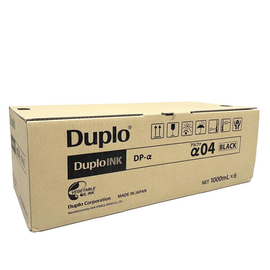 Duplo デュプロ 印刷機用純正インク α04(ブラック) 1000ml 6個入り 適合機種：DP-α700 アルファ04 INK 黒インク ...