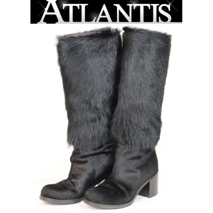 CHANEL 【広尾店】シャネル ファー ロングブーツ 黒 size35 1/2C : atlantis - 通販 - Yahoo!ショッピング