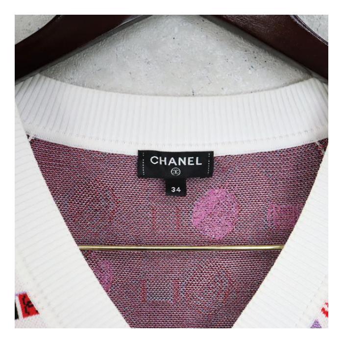 CHANEL 【広尾店】シャネル Vネックニット パープル系 size:34 : atlantis - 通販 - Yahoo!ショッピング