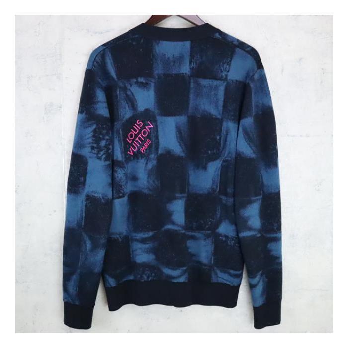 LOUIS VUITTON 【広尾店】LOUIS ルイヴィトン ダミエソルトジャカード クルーネックニット ブルー RM212M ET6 Size:S : atlantis - 通販 ...