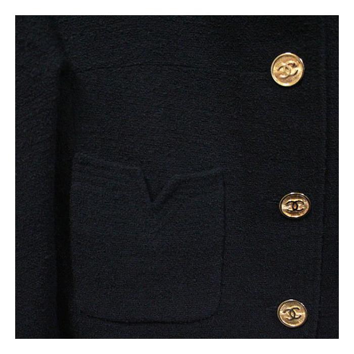 CHANEL 【広尾店】シャネル ヴィンテージ セットアップ ジャケット ネイビー 上size36 下Size36 ウール ...