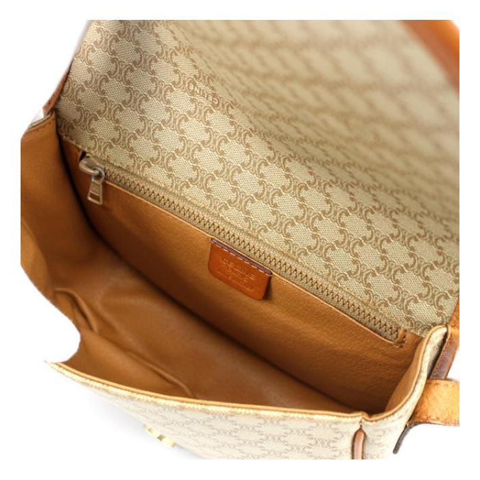 セリーヌ CELINE 斜め掛け ショルダーバッグ マカダム柄 PVCレザー ブラウン系 ベージュ系 :052616:atlantis - 通販 - Yahoo!ショッピング