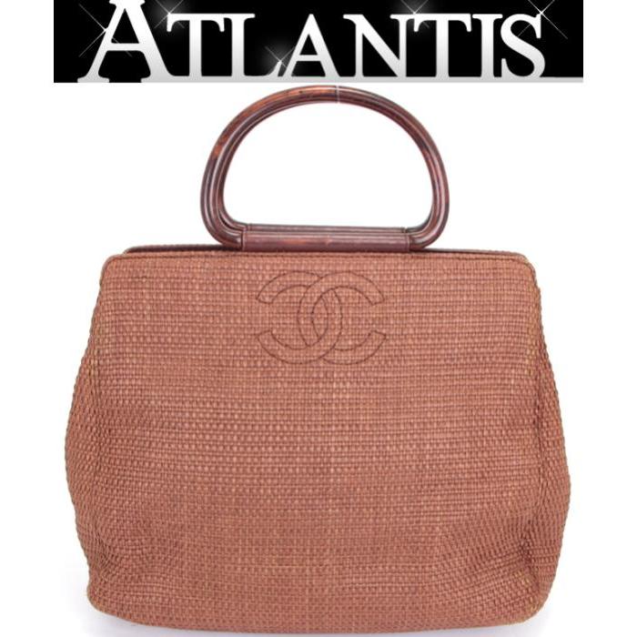 CHANEL SALE シャネル ココマーク ハンドバッグ プラハンドル ストロー ブラウン : atlantis - 通販 - Yahoo!ショッピング