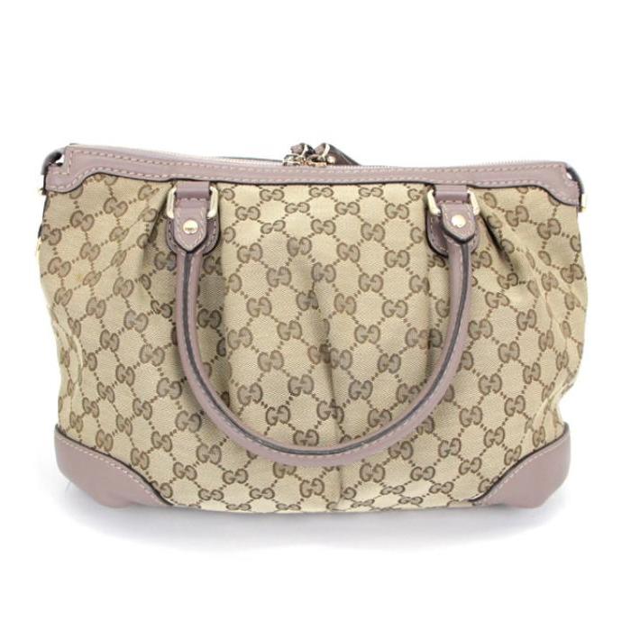 GUCCI グッチ GG柄 スーキー 2WAY トートバッグ ショルダーバッグ キャンバス×レザー ベージュ 247902 ...