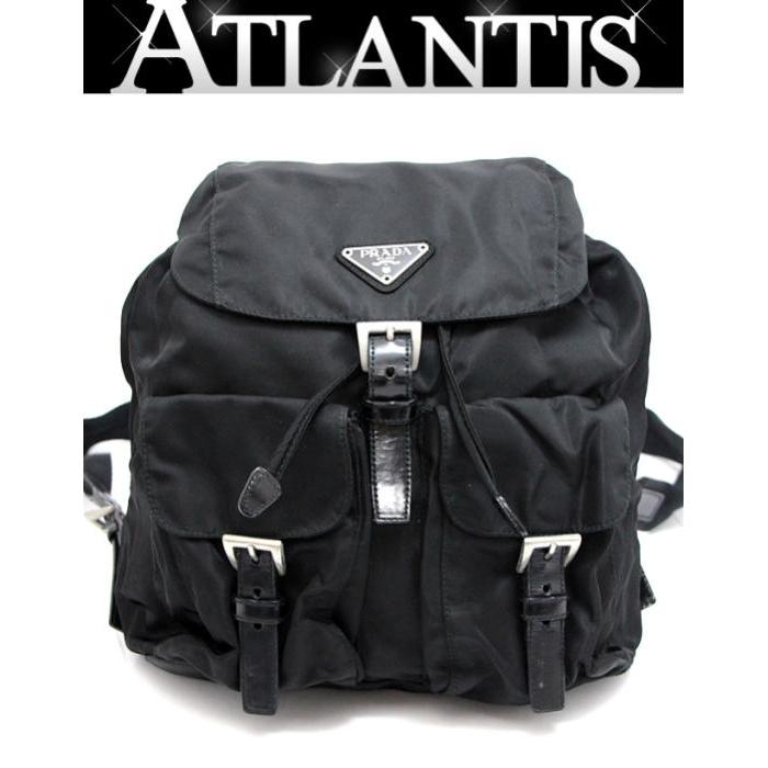 PRADA プラダ リュック バックパック Wポケット 黒 ナイロン 三角ロゴ 61584 : atlantis - 通販 - Yahoo ...