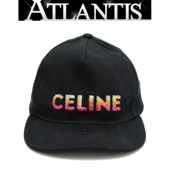 CELINE セリーヌ スパンコール ロゴ ベースボール キャップ 黒 size:L : atlantis - 通販 - Yahoo!ショッピング