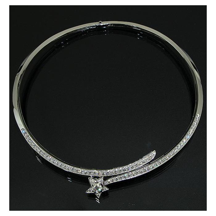 CHANEL シャネル ハイジュエリー ラウンドブリリアンカット1.00ct コメット ダイヤ ネックレス チョーカー K18WG ダイヤ68石 62564 74.2g : atlantis ...