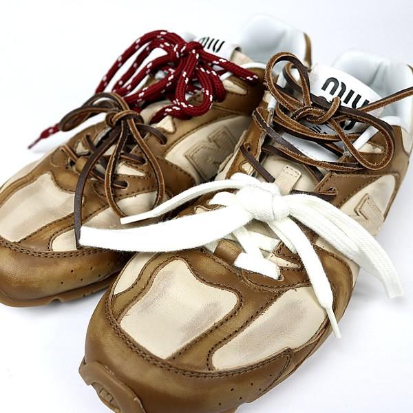 MIUMIU 銀座店 ミュウミュウ ニューバランス 530 ヴィンテージ加工 スニーカー レディース size:38 茶系 101065 ...