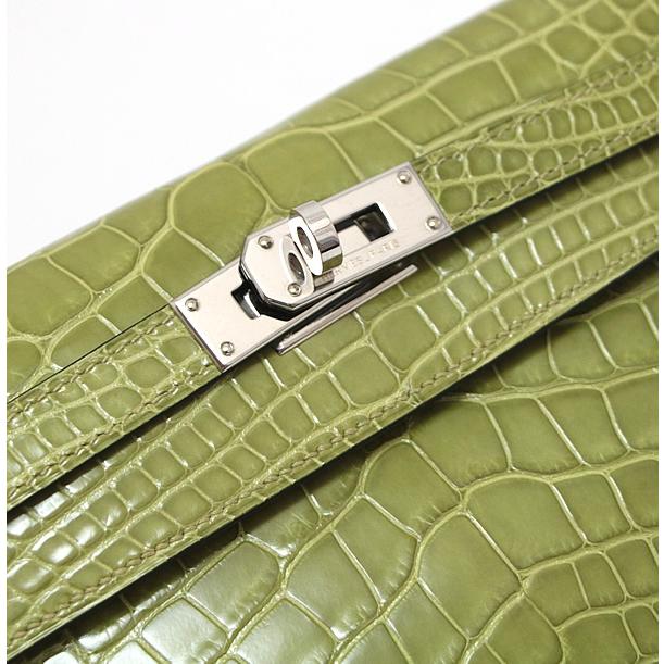 【広尾店】極美品 エルメス HERMES ケリーウォレット 三つ折り長財布 アニスグリーン クロコ・アリゲーター ?L刻印 2008年 【13102】 : atlantis - 通販 ...