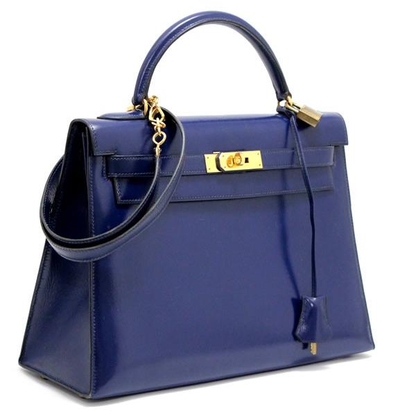 【広尾店】 エルメス HERMES 【1990年代】 ヴィンテージ ケリー32 2WAYバッグ ボックスカーフ ブルー 〇T刻印 G金具 【13670】 : 13670 : atlantis ...