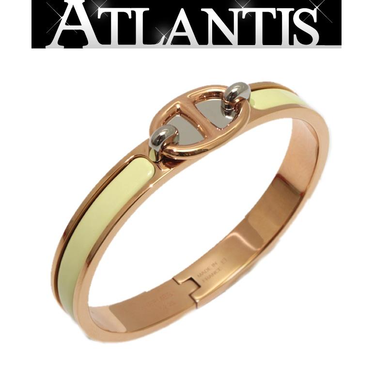 【広尾店】エルメス HERMES ミニクリックPM シェーヌダンクル バングル イエロー×ローズゴールド ※展示品 【14208 ...