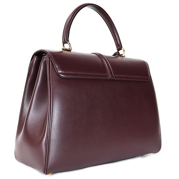 【広尾店】美品 セリーヌ CELINE クラシック 16 セーズ ミディアム 2WAYバッグ カーフスキン ボルドー 【14247 ...