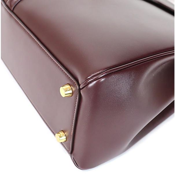 【広尾店】美品 セリーヌ CELINE クラシック 16 セーズ ミディアム 2WAYバッグ カーフスキン ボルドー 【14247 ...