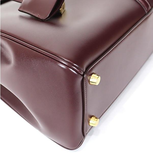 【広尾店】美品 セリーヌ CELINE クラシック 16 セーズ ミディアム 2WAYバッグ カーフスキン ボルドー 【14247 ...