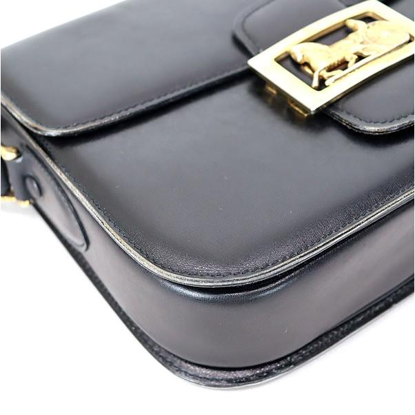 【広尾店】 セリーヌ CELINE ヴィンテージ 馬車金具 ショルダーバッグ レザー 黒 G金具 【14268】 : atlantis ...