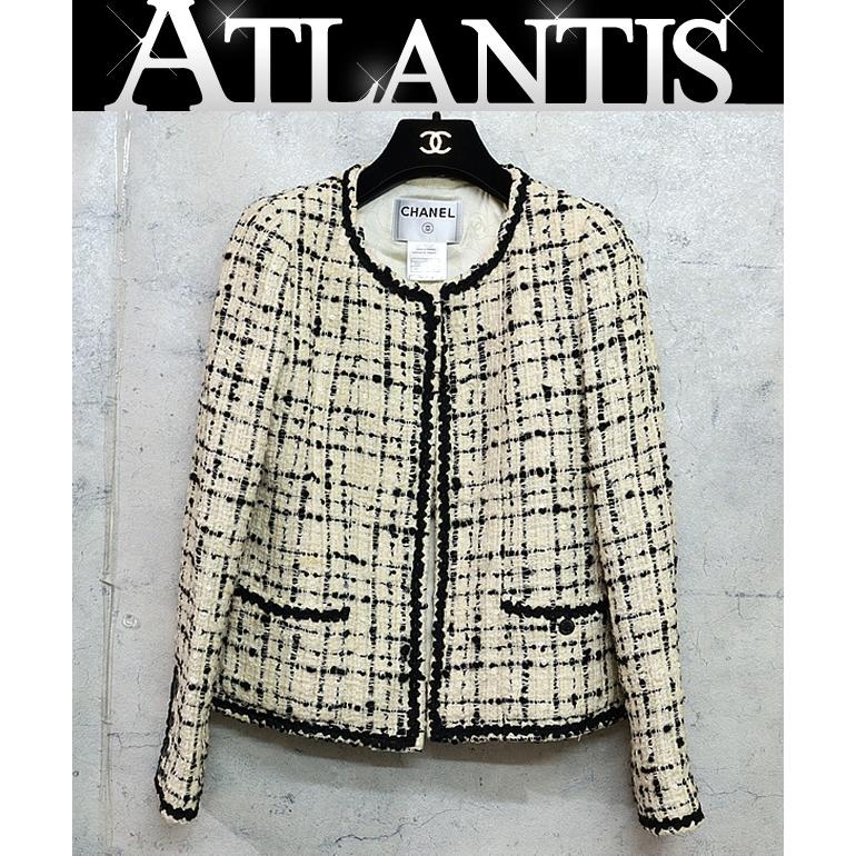 【広尾店】 シャネル CHANEL ツイード ジャケット スパンコール 黒×白 03C size38 【14653】 : atlantis - 通販 - Yahoo!ショッピング