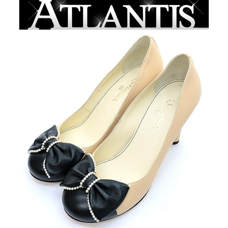 【広尾店】 極美品 シャネル CHANEL バイカラーパールパンプス size35 1/2 【15188】 : atlantis - 通販 ...