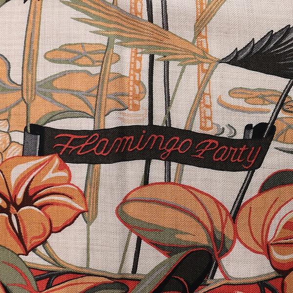 【広尾店】エルメス HERMES カレ140 Flamingo Party フラミンゴパーティー 大判スカーフ カシミヤ×シルク ベージュ系 【15575】 : 15575 ...