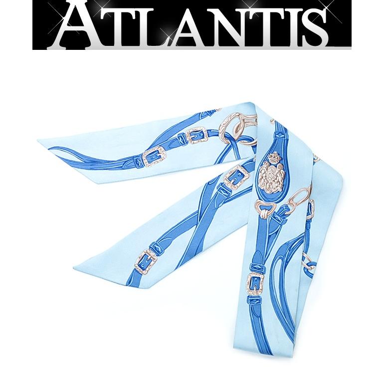 【広尾店】エルメス HERMES ツイリー BRIDES de GALA ブリッドドゥガラ スカーフ シルク100% ライトブルー ...