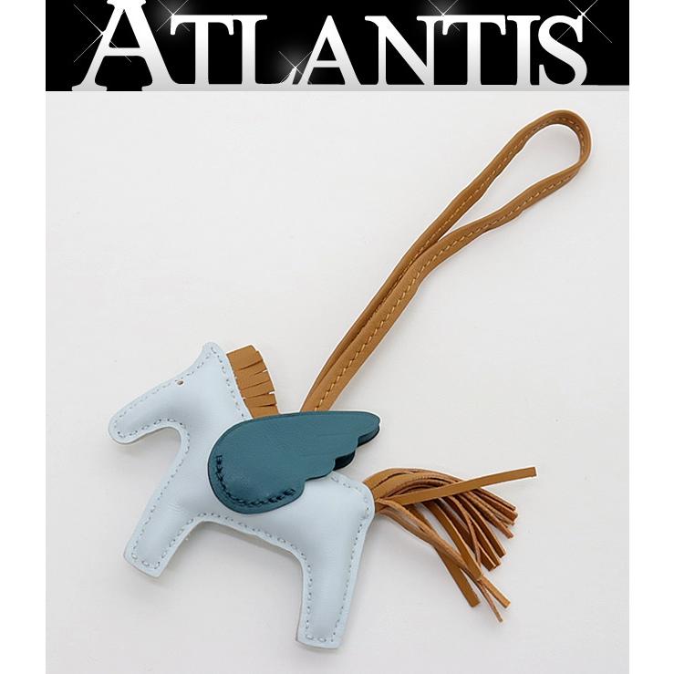 【広尾店】 美品 エルメス HERMES ロデオペガサスチャームPM Z刻印 ブループリュム×ヴェールボスフォール×セサミ 【15895 ...