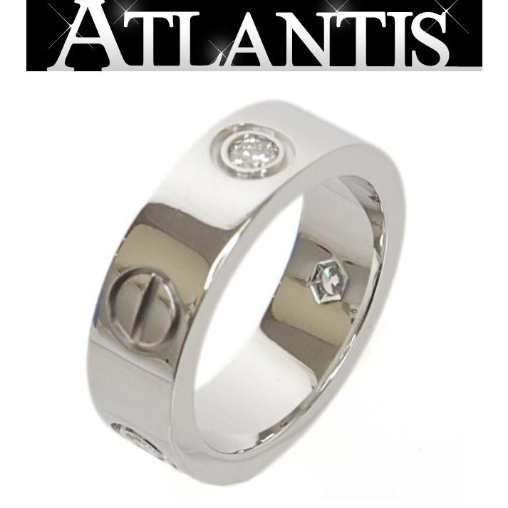 【広尾店】美品 カルティエ Cartier ラブリング ハーフダイヤ リング K18WG 750WG 約8.2g size:47 【16520】 : atlantis - 通販 - Yahoo ...