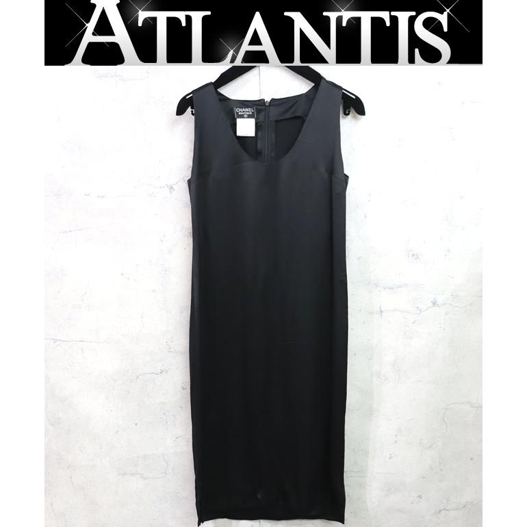 【広尾店】極美品 シャネル CHANEL ノースリーブ ワンピース シルク100% 黒 size36 【16920】 : atlantis - 通販 - Yahoo!ショッピング