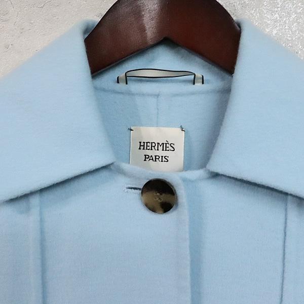 【広尾店】 エルメス HERMES カシミアコート パステルブルー カシミア100％ size36 【17491】 : atlantis - 通販 - Yahoo!ショッピング