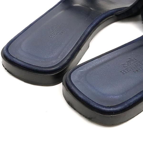 【広尾店】エルメス HERMES オラン サンダル レディース ベロア×レザー ネイビー size:38(約24.5cm) 【17573】 : atlantis - 通販 - Yahoo!ショッピング