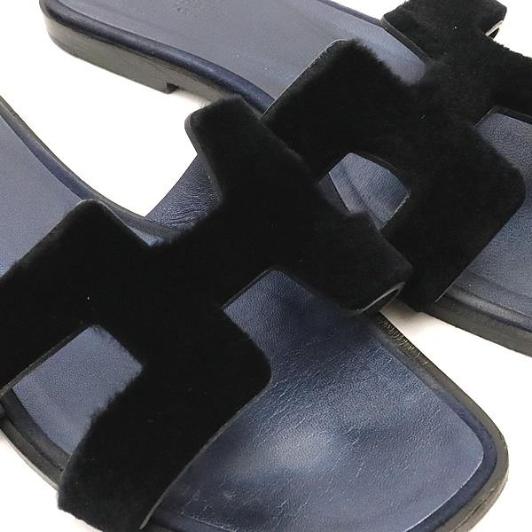 【広尾店】エルメス HERMES オラン サンダル レディース ベロア×レザー ネイビー size:38(約24.5cm) 【17573】 : atlantis - 通販 - Yahoo!ショッピング