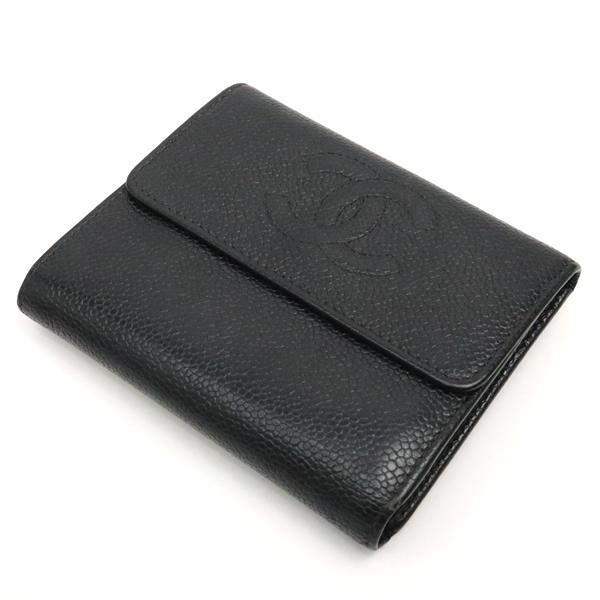 【広尾店】 シャネル CHANEL ココマーク 二つ折り財布 黒 キャビアスキン 9番台 【17662】 : atlantis - 通販 ...