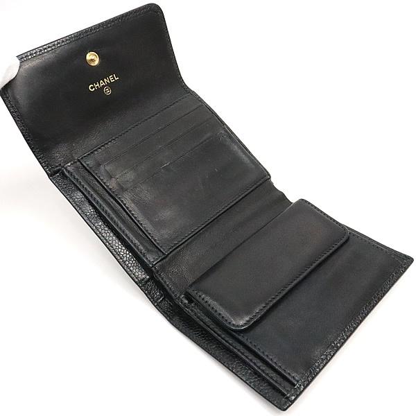 【広尾店】 シャネル CHANEL ココマーク 二つ折り財布 黒 キャビアスキン 9番台 【17662】 : atlantis - 通販 ...