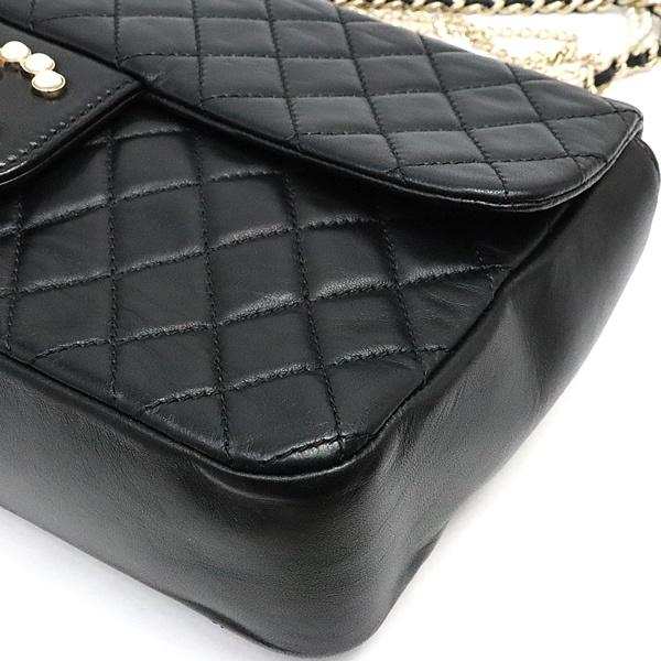 【広尾店】 シャネル CHANEL マトラッセ25 ウエストミンスター パールチェーンショルダーバッグ ラムスキン 黒 G金具 17番台 ...