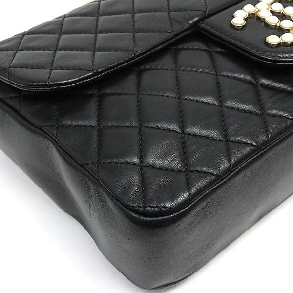 【広尾店】 シャネル CHANEL マトラッセ25 ウエストミンスター パールチェーンショルダーバッグ ラムスキン 黒 G金具 17番台 ...