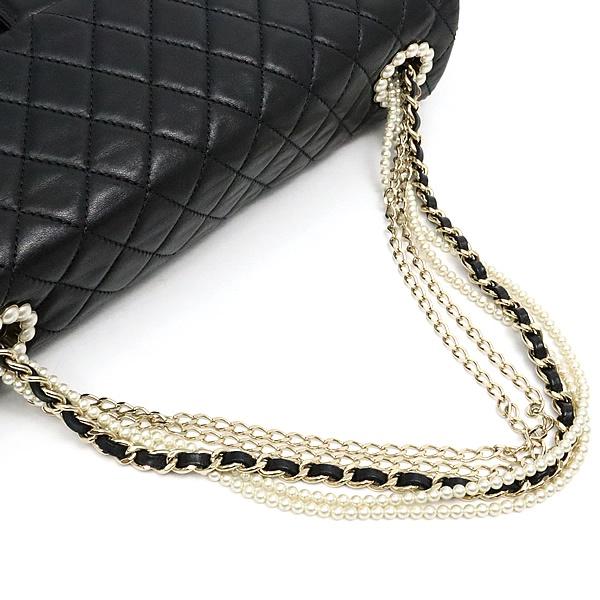 【広尾店】 シャネル CHANEL マトラッセ25 ウエストミンスター パールチェーンショルダーバッグ ラムスキン 黒 G金具 17番台 ...