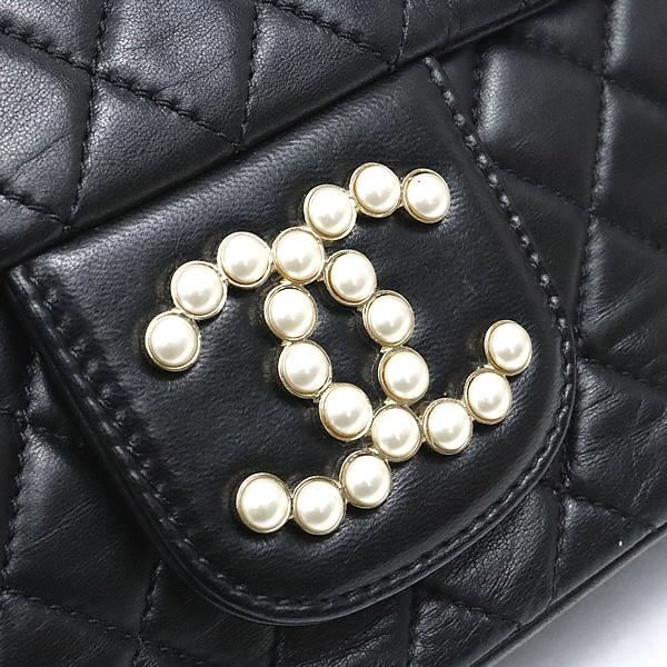 【広尾店】 シャネル CHANEL マトラッセ25 ウエストミンスター パールチェーンショルダーバッグ ラムスキン 黒 G金具 17番台 ...