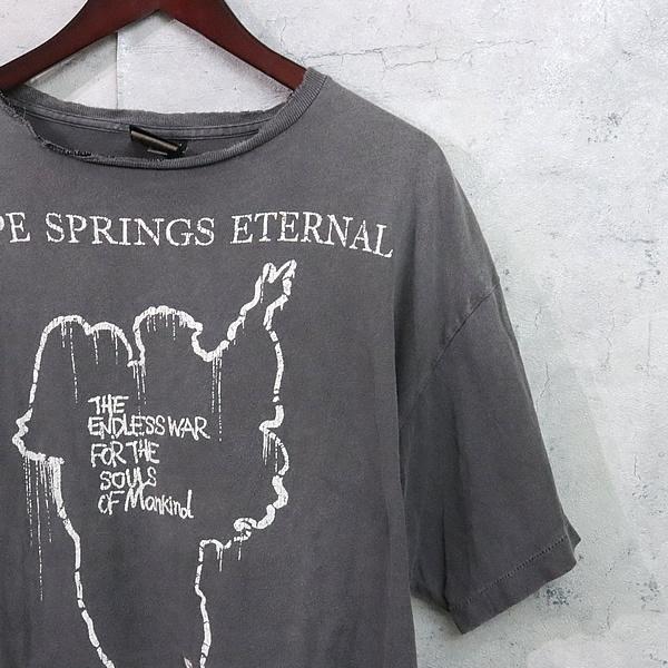 【広尾店】セントマイケル SAINT MICHAEL SS Tee HOPE SPRING ETERNAL Tシャツ グレー ダメージ加工 ...