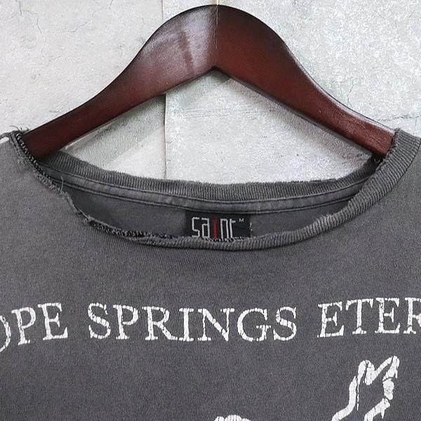 【広尾店】セントマイケル SAINT MICHAEL SS Tee HOPE SPRING ETERNAL Tシャツ グレー ダメージ加工 ...