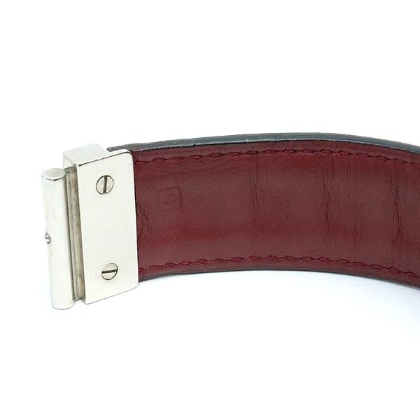 【広尾店】美品 エルメス HERMES レア！ レザーブレスレット クロコダイル ブルゴーニュ G刻印(2003年) size:M ...