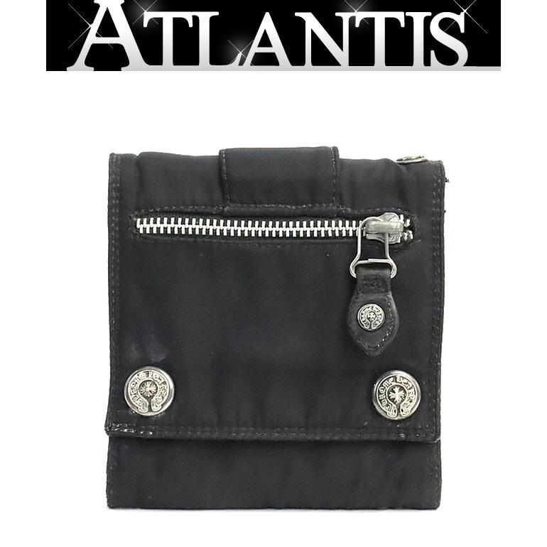 【広尾店】 クロムハーツ CHROME HEARTS ラージ 3フォールド ナイロン ウォレット 財布 メンズ ナイロン×レザー SV925 ...