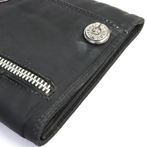 【広尾店】 クロムハーツ CHROME HEARTS ラージ 3フォールド ナイロン ウォレット 財布 メンズ ナイロン×レザー SV925 ...