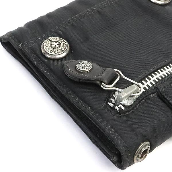 【広尾店】 クロムハーツ CHROME HEARTS ラージ 3フォールド ナイロン ウォレット 財布 メンズ ナイロン×レザー SV925 ...