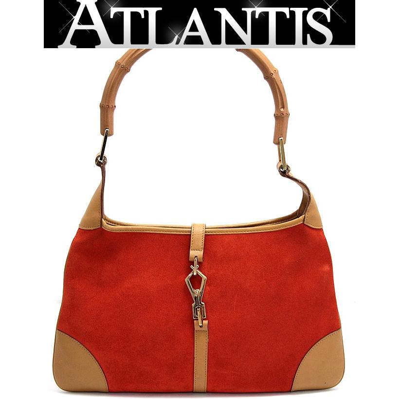 グッチ GUCCI バンブー ジャッキー ワンショルダーバッグ ハンドバッグ スエード オレンジ 【64491】 : atlantis ...