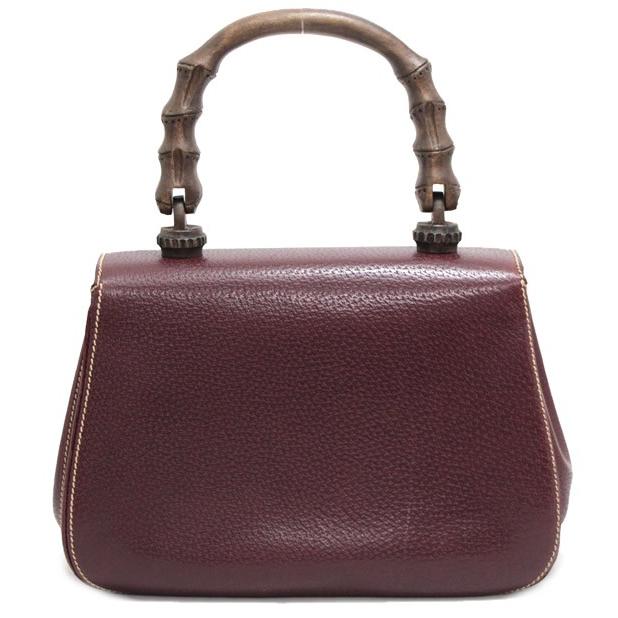 グッチ GUCCI ヴィンテージ バンブー ハンドバッグ レザー ボルドー×ブラウン 【64998】 : atlantis - 通販 ...