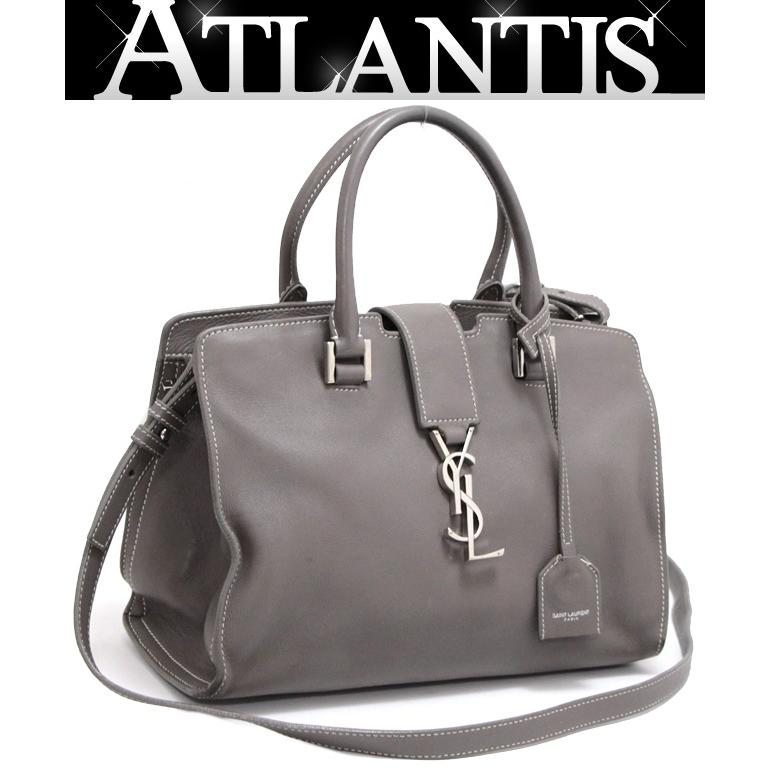サンローランパリ SAINT LAURENT PARIS ベイビーカバス 2WAYバッグ レザー グレー 【65205】 : atlantis ...