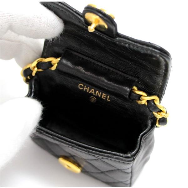 シャネル CHANEL ヴィンテージ ミニミニマトラッセ マイクロマトラッセ バッグチャーム ラム 黒 【65311】 : atlantis ...