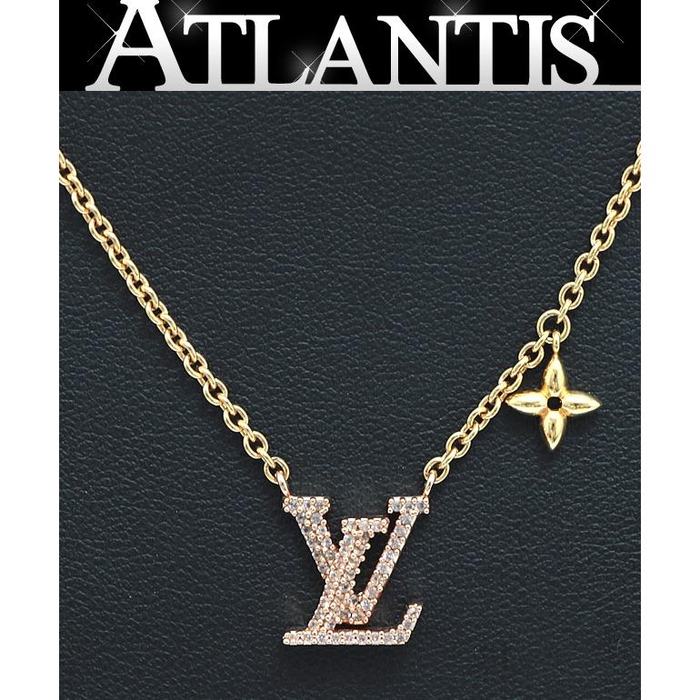 美品 ルイ・ヴィトン Louis Vuitton LV アイコニック ネックレス ラインストーン M00985 ゴールド 【65588 ...