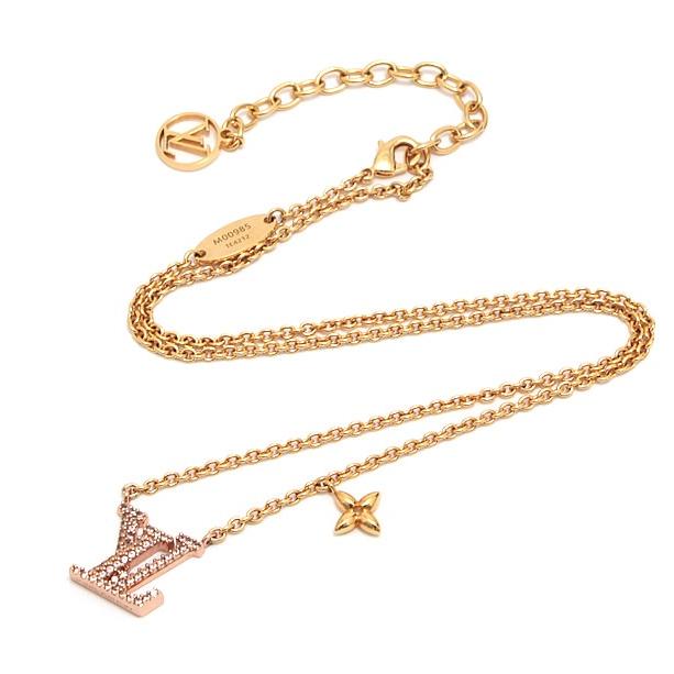 美品 ルイ・ヴィトン Louis Vuitton LV アイコニック ネックレス ラインストーン M00985 ゴールド 【65588 ...