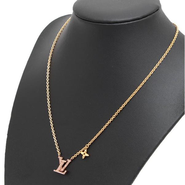 美品 ルイ・ヴィトン Louis Vuitton LV アイコニック ネックレス ラインストーン M00985 ゴールド 【65588 ...