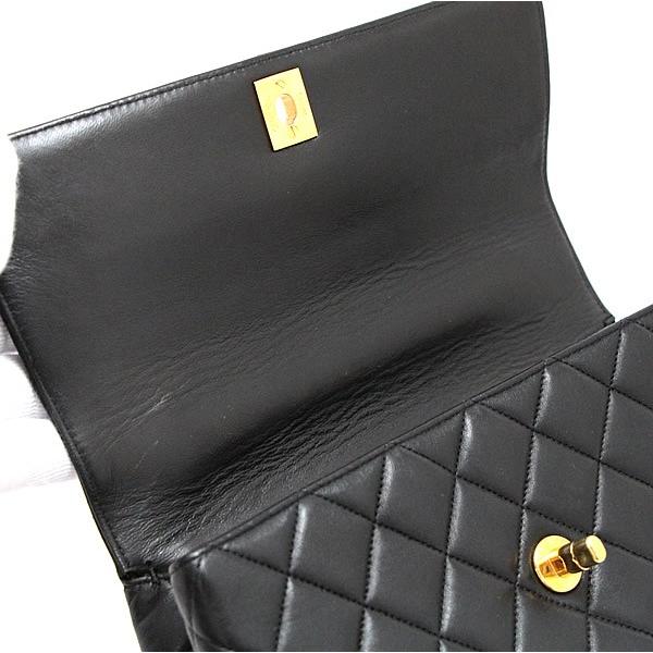 シャネル CHANEL マトラッセ トップハンドル ハンドバッグ スモール ラム 黒 G金具 【65613】 :65613:atlantis ...